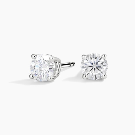 Brilliant Earth Moissanite Stud Earrings 14K White Gold