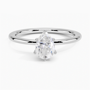Moissanite Flush Fit Solitaire Ring in Platinum