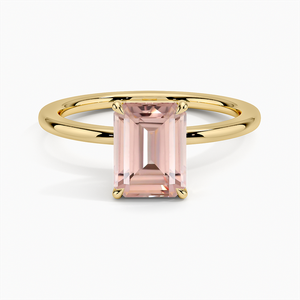 Lab Grown Sapphire Audrey Flush Fit Solitaire Ring in 18K Yellow Gold