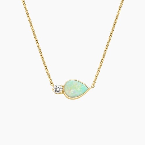 Bezel set opal necklace store